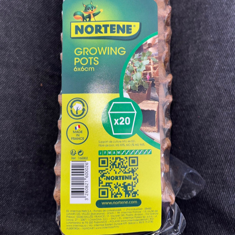 20 godets de culture biodégradables Nortene®